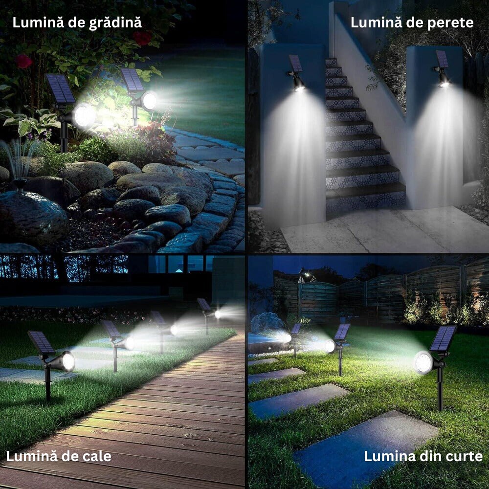 Lampa Solara de Exterior Velixo®, cu Panou Solar Incorporat, 18 LED COB ...