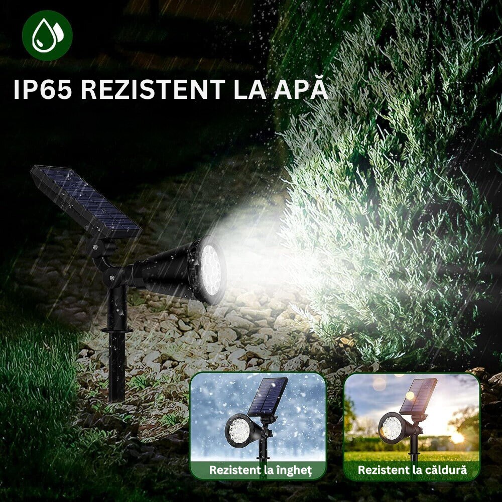 Lampa Solara de Exterior Velixo®, cu Panou Solar Incorporat, 18 LED COB ...