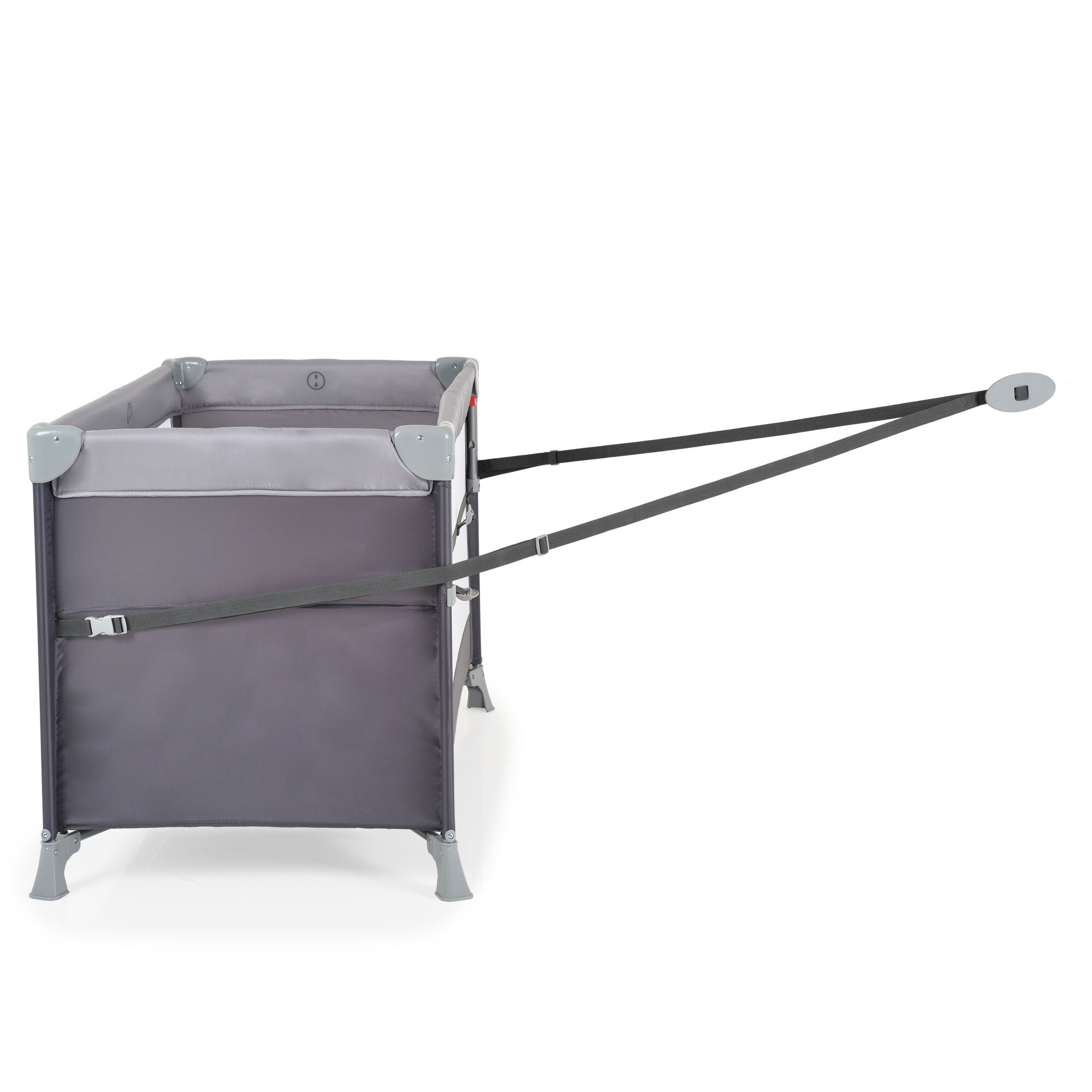 Patut pliabil Co Sleeper cu doua niveluri de inaltime si laterala culisanta Moni Next Level, Gri ...