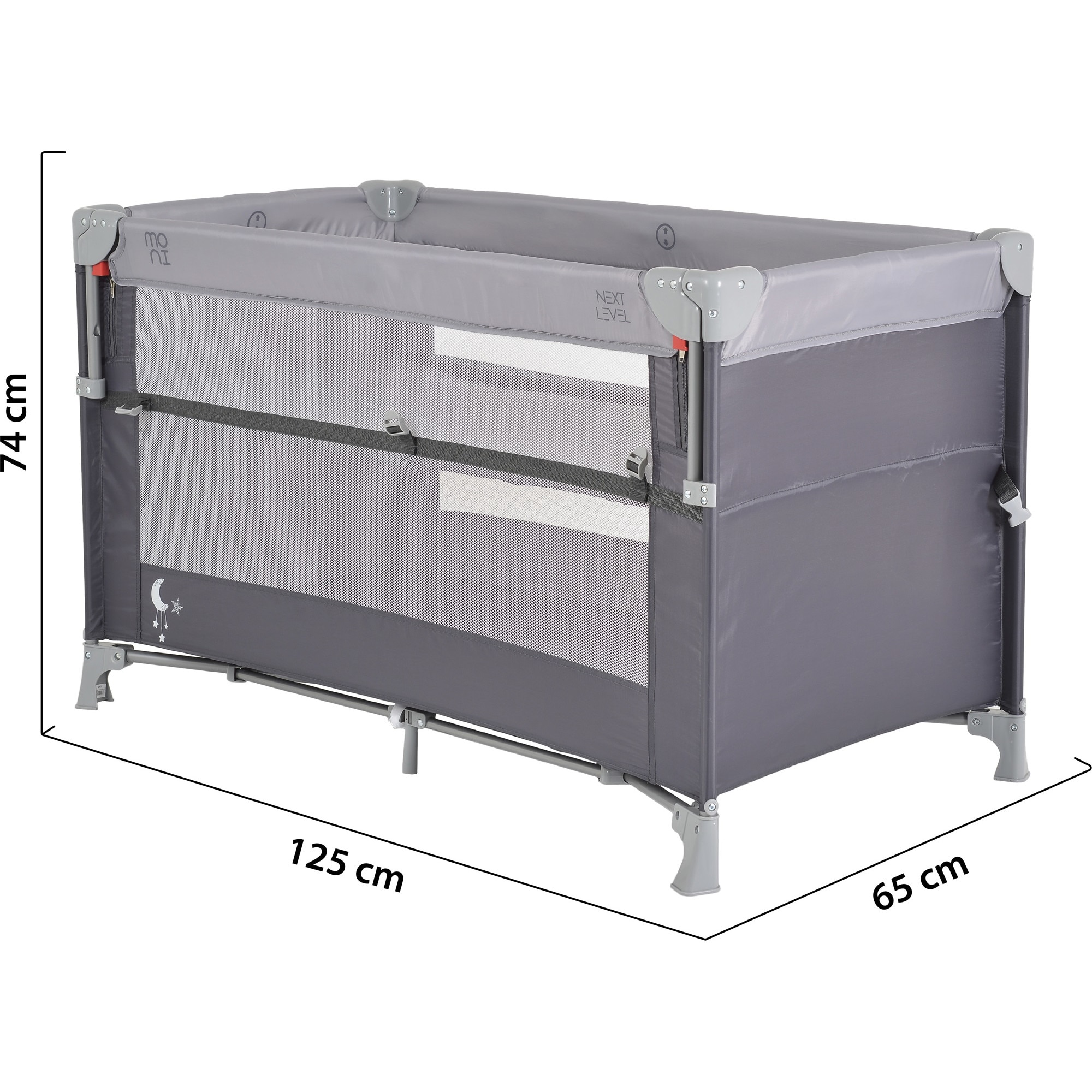 Patut pliabil Co Sleeper cu doua niveluri de inaltime si laterala ...
