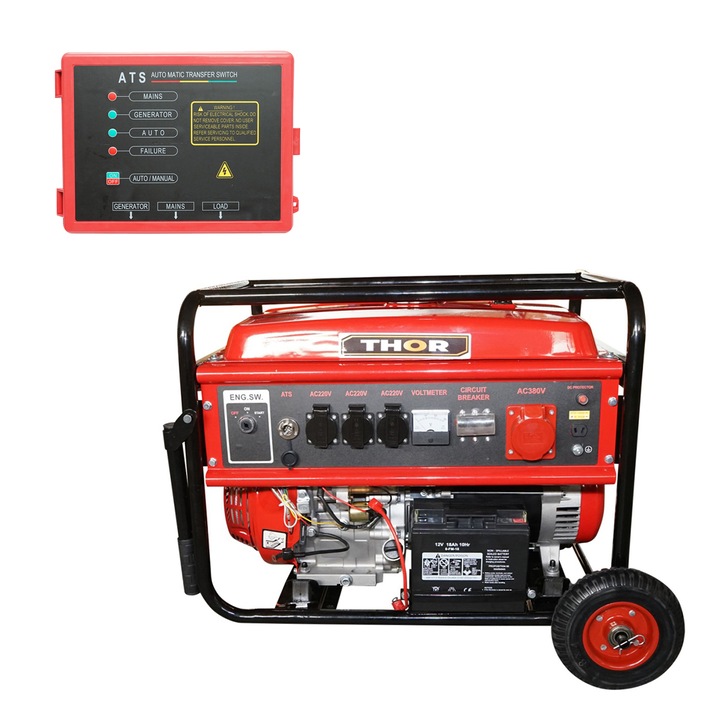 Generator electric pe benzina 220-380V 7.2KW 50Hz cu ATS si pornire electrica/manuala THOR - eMAG.ro