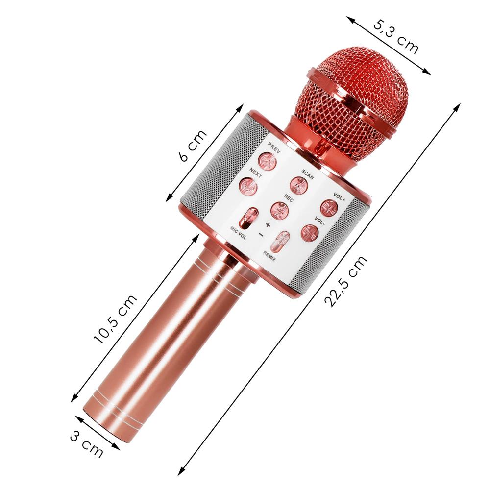 Microfon karaoke copii, wireless, cu acumulator, compatibil iOS si ...
