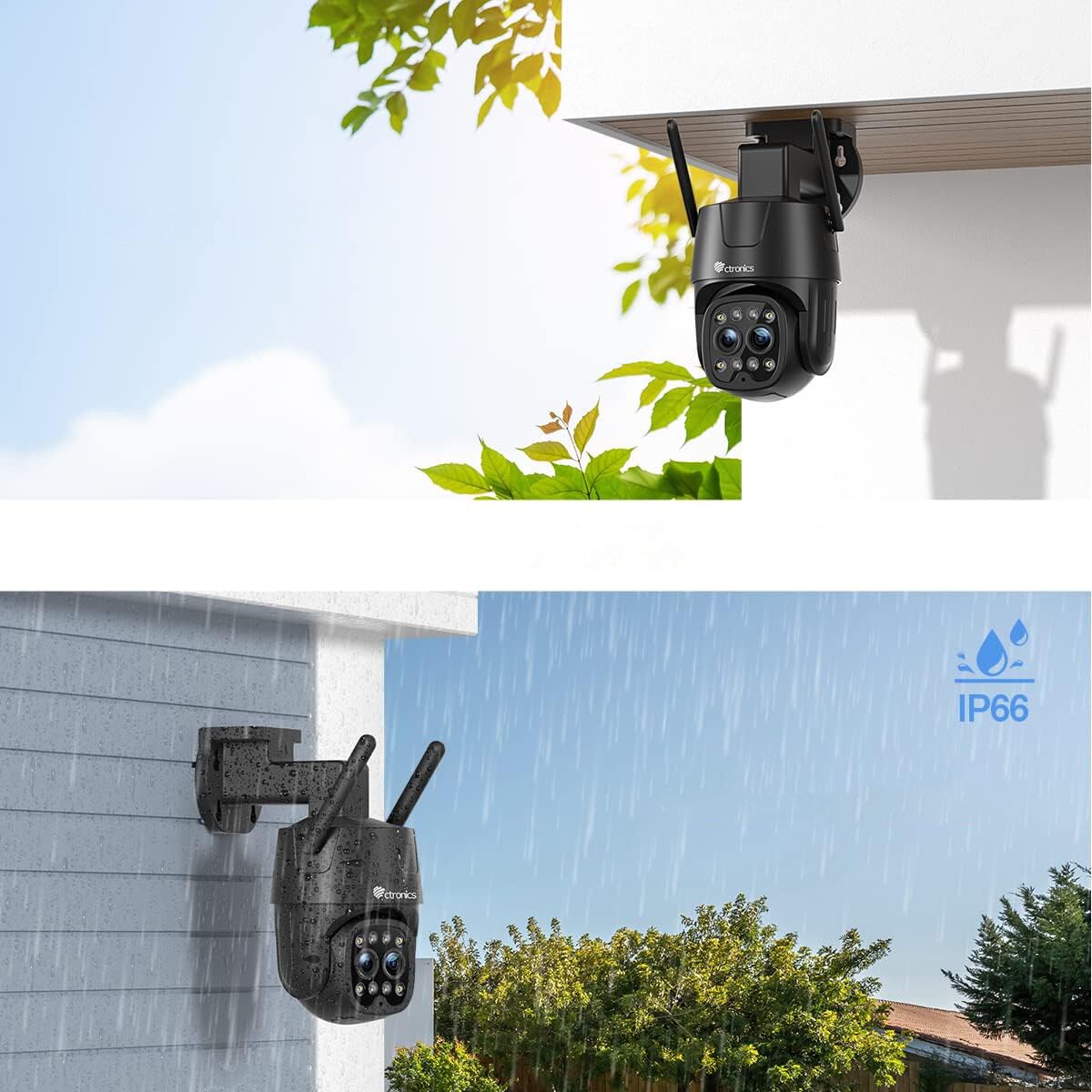 Camera de supraveghere exterior Ctronics 650C, Wi-Fi, 4MP, 2.5K, vedere ...