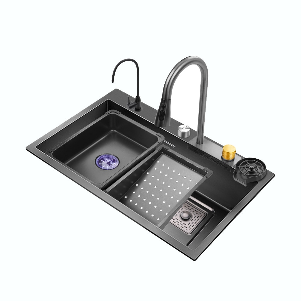 Chiuveta multifunctionala de bucatarie, cascada, dus extractabil cu 3 ...