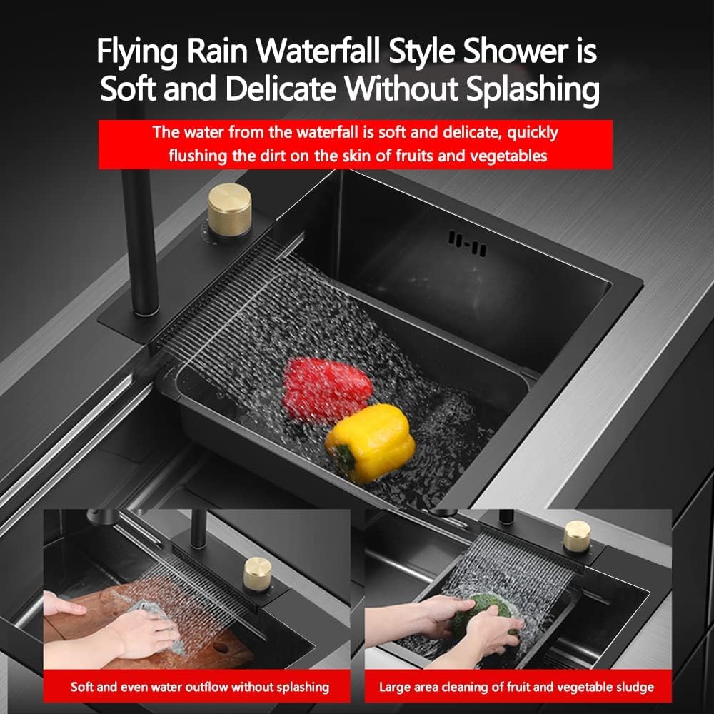 Chiuveta multifunctionala de bucatarie, cascada, dus extractabil cu 3 ...