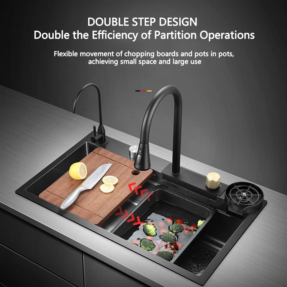 Chiuveta multifunctionala de bucatarie, cascada, dus extractabil cu 3 ...