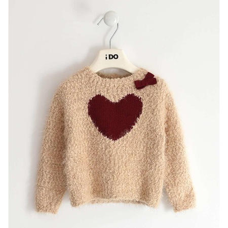 Pulover Heart pentru fete, iDO, bej, 5 ani - eMAG.ro