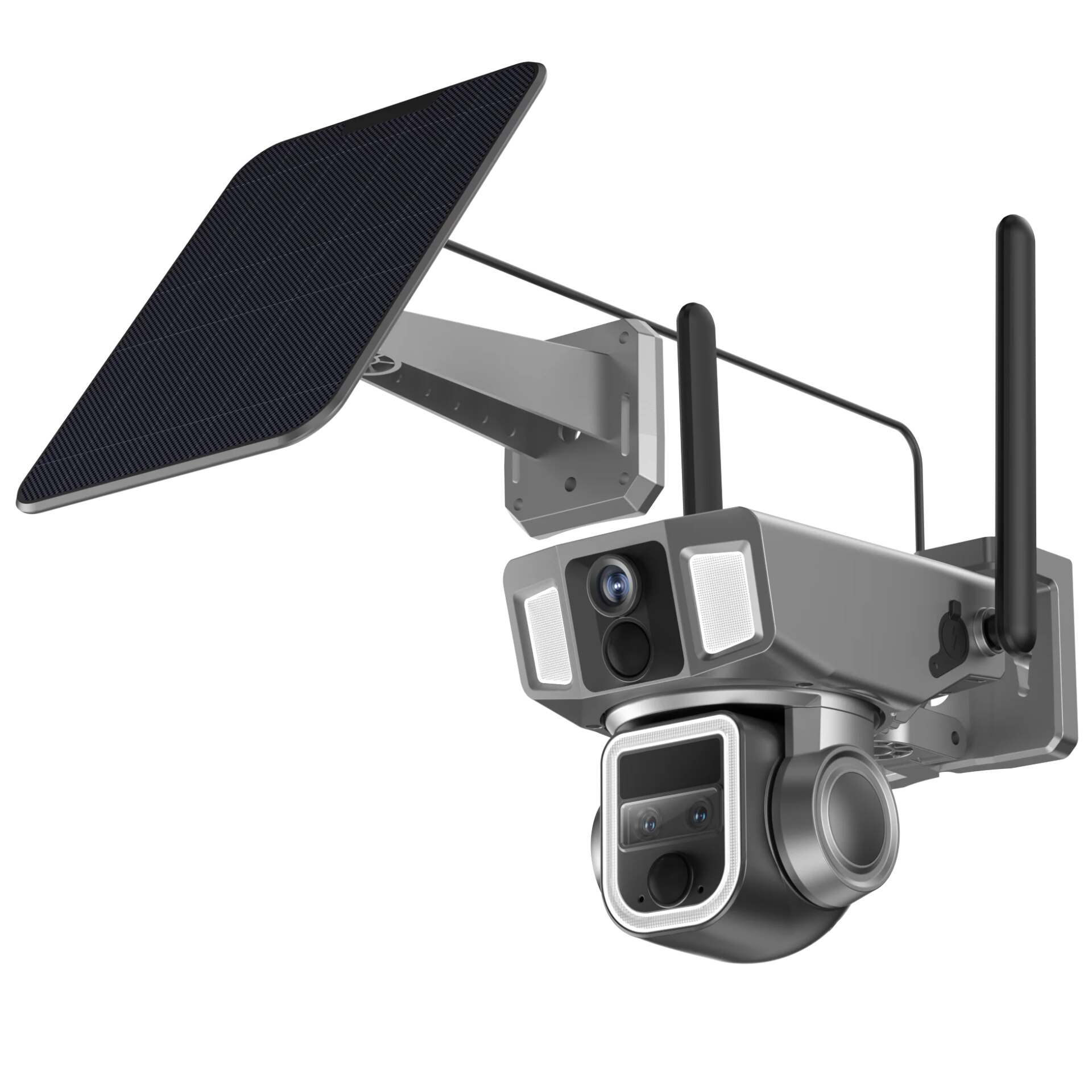 Camera de Supraveghere TRIPLA cu Panou solar, 6 MP, Rezolutie 2K, Ultra ...
