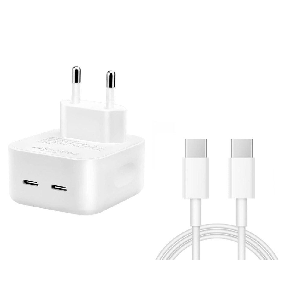 Set Incarcator USB-C 40W Fast Charger si Cablu USB-C to C 60w ...