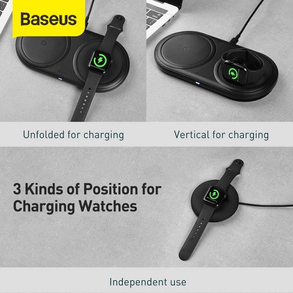 Incarcator wireless Baseus planet 2in1 black - eMAG.ro