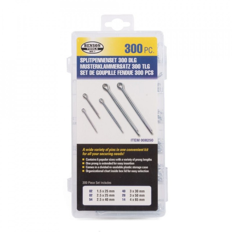 Set 300 bucati, Stifturi metalice tip SPLINT, 6 dimensiuni, zincate ...