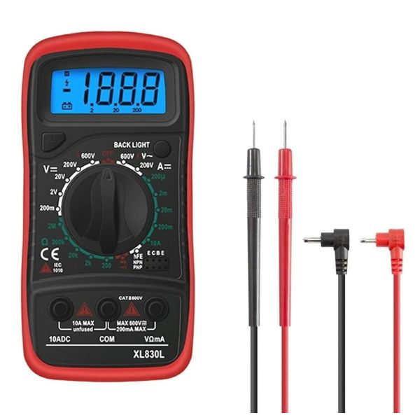 Multimetru digital cu afisaj LCD, Confectionat din ABS, Alimentare cu ...