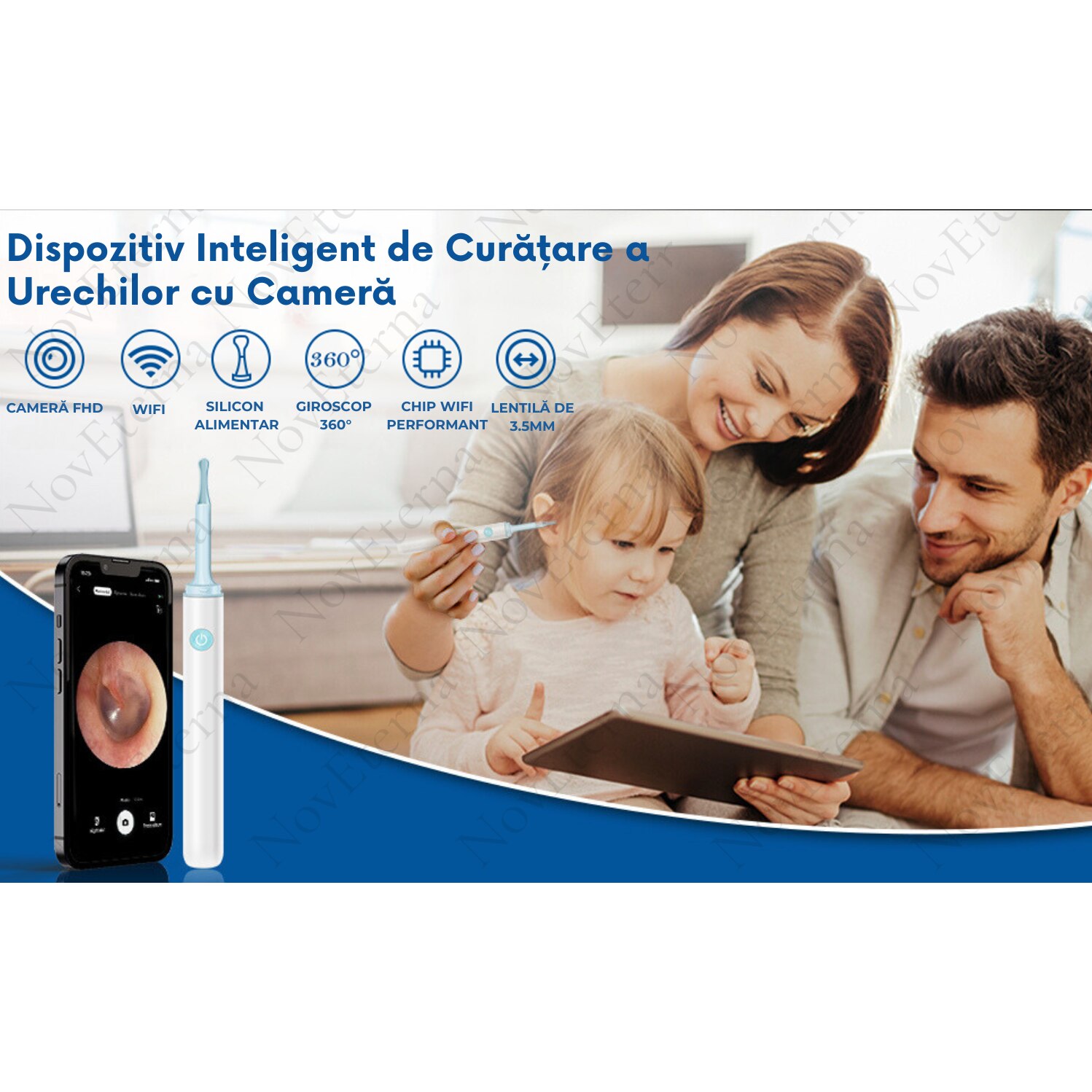 Otoscop Smart Multifunctional NovEterna®, Dispozitiv Inteligent pentru ...