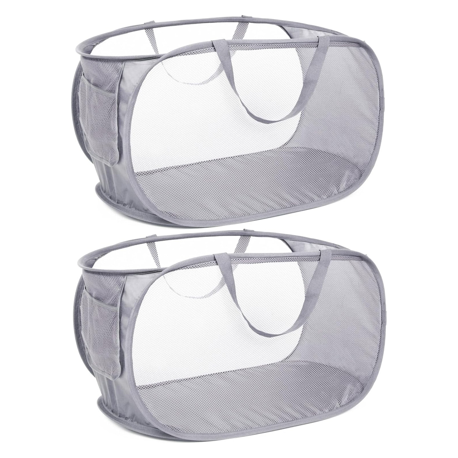 Set 2 cosuri de rufe pliabile, Overtang, Textil, 58 x 36 x 36 cm, Gri ...