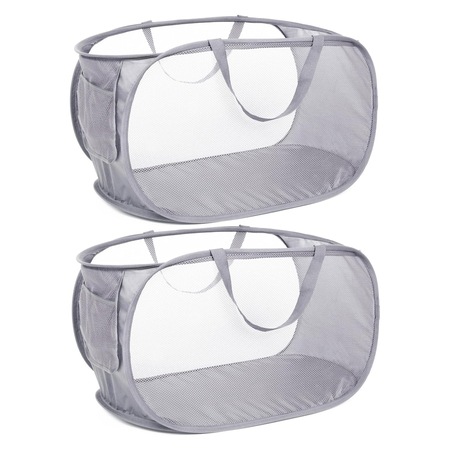 Set 2 cosuri de rufe pliabile, Overtang, Textil, 58 x 36 x 36 cm, Gri ...
