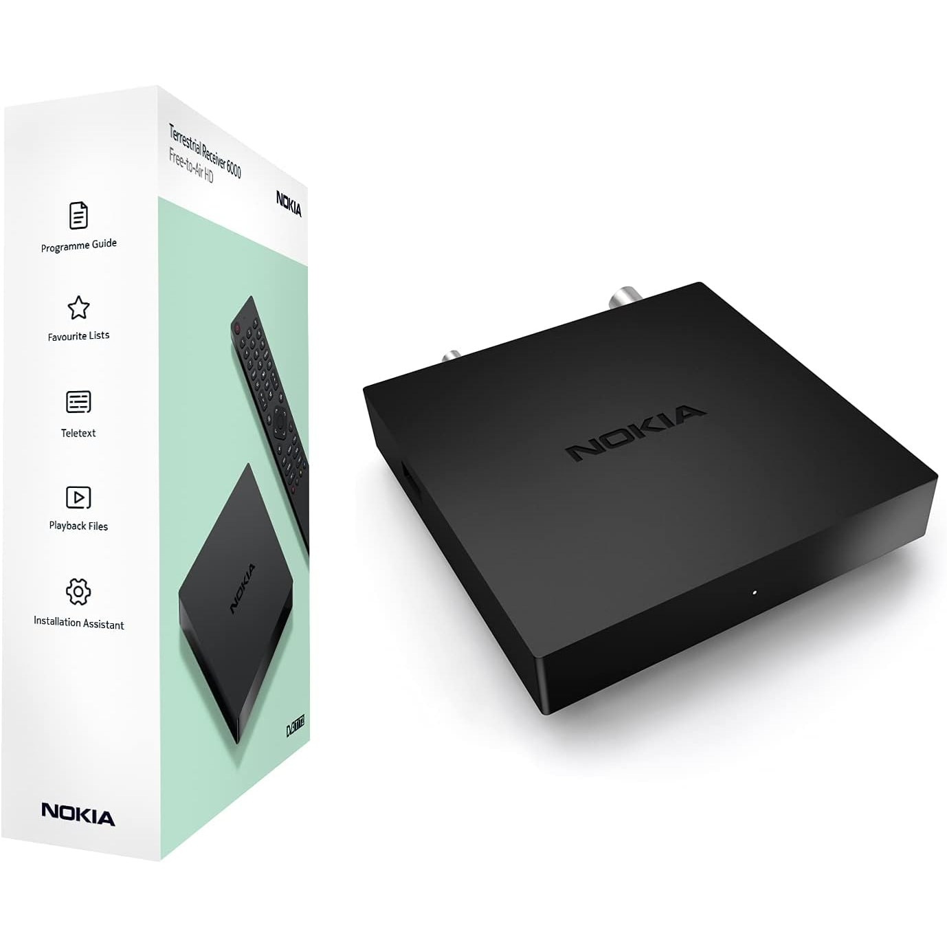 Receiver Nokia DVB-T/DVB-T2 HD 6000, terrestrial, control remote ...