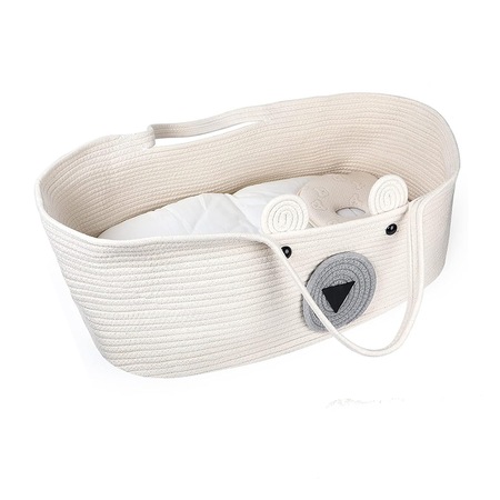 Cos tesut pentru bebelusi, Senmase, Bumbac, 40×27×8cm, Alb - eMAG.ro