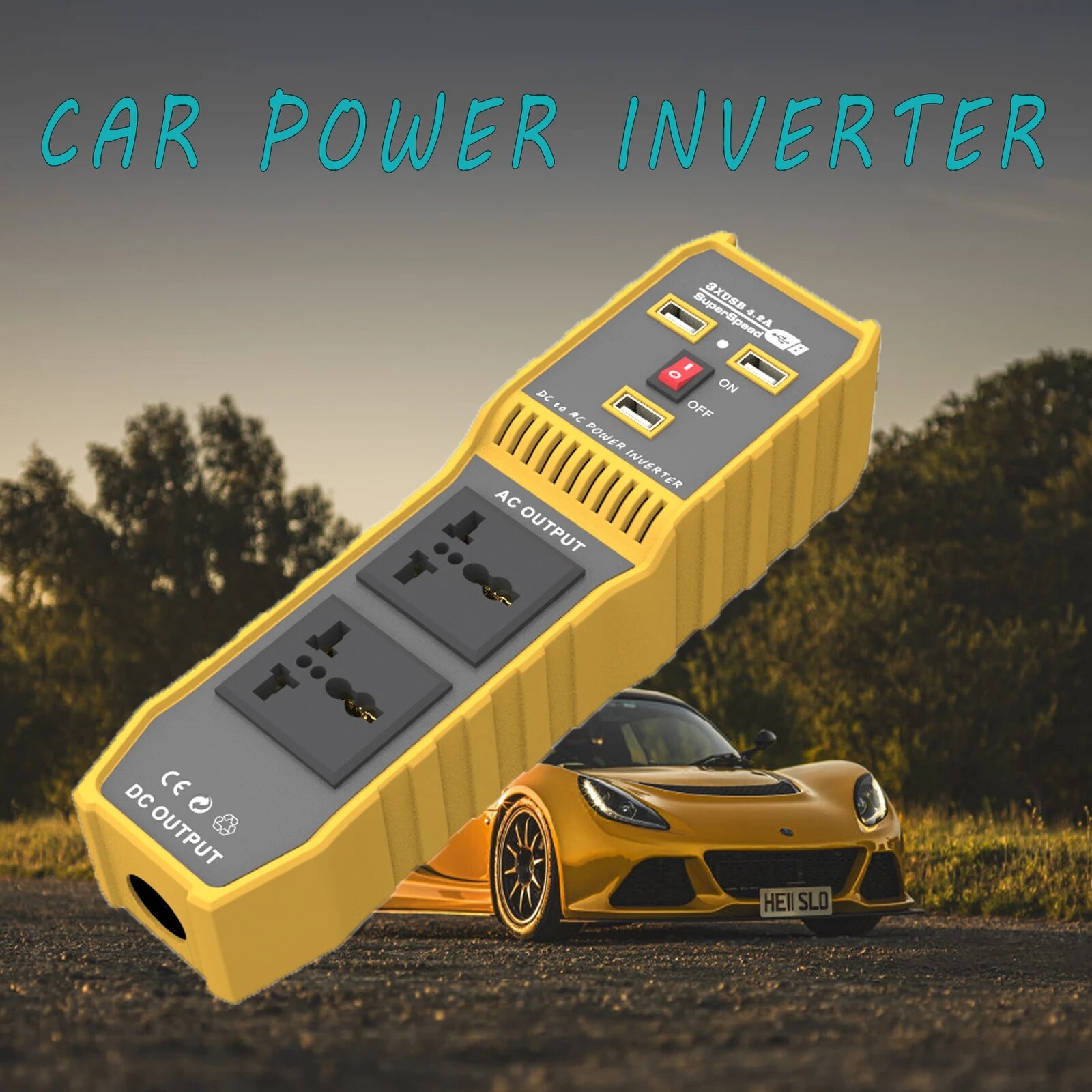 Invertor de Tensiune Auto, MOSMAOO®, Dc/Ac 12v/220v, Putere de iesire ...