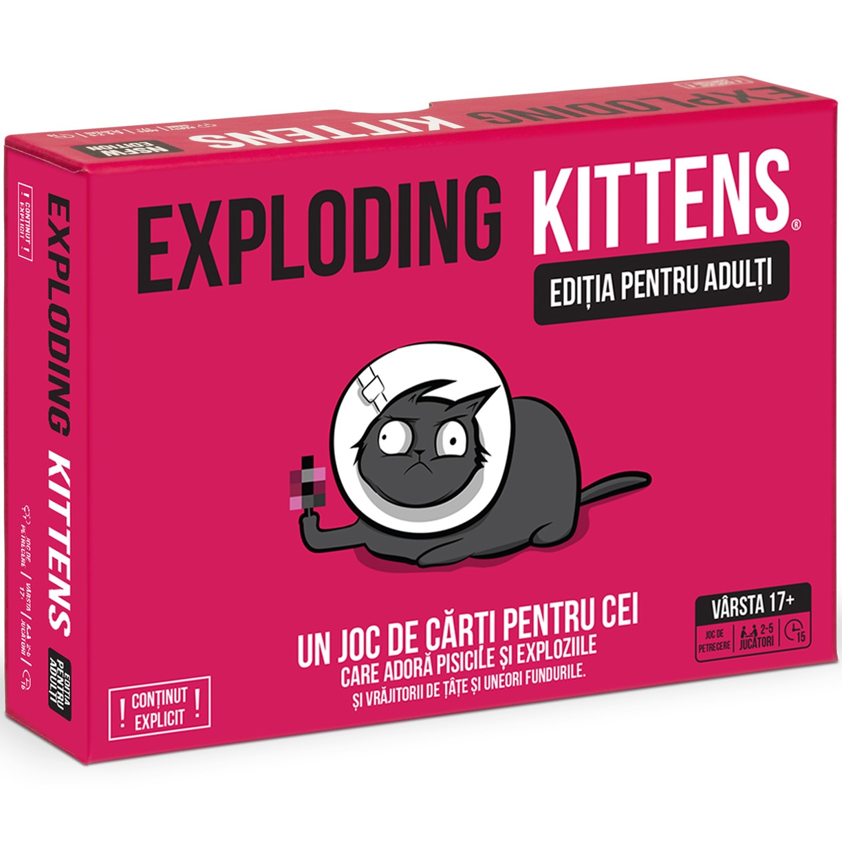Joc Exploding Kittens, pentru adulti, lb. romana - eMAG.ro