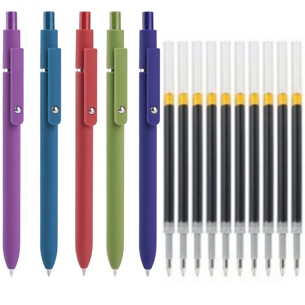 Set 5 pixuri, Silicon, 0.5mm, Gel negru, retro, Multicolor, JENUOS ...