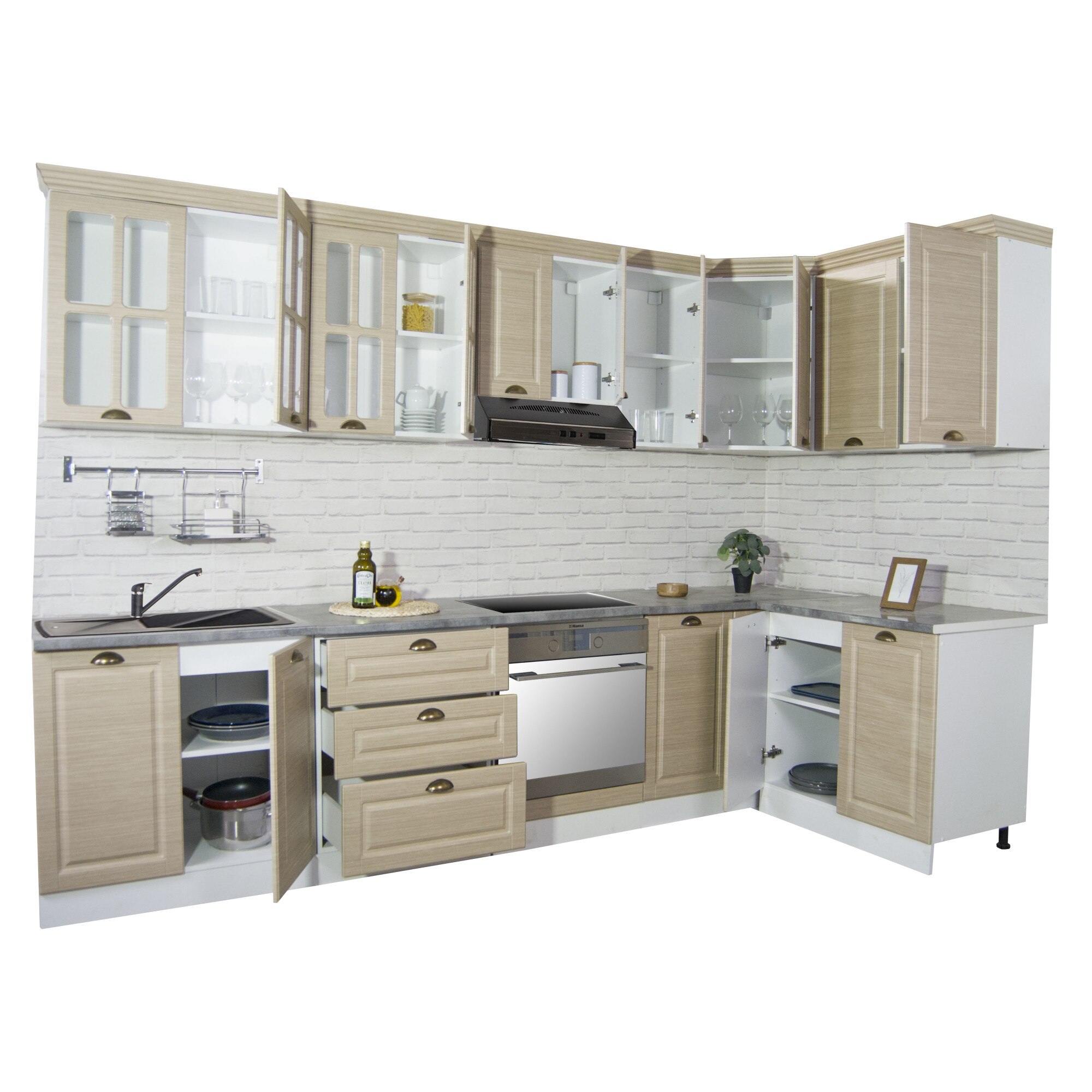 Set bucatarie Colt cu soft-close si fronturi MDF, Badenmob, seria ...