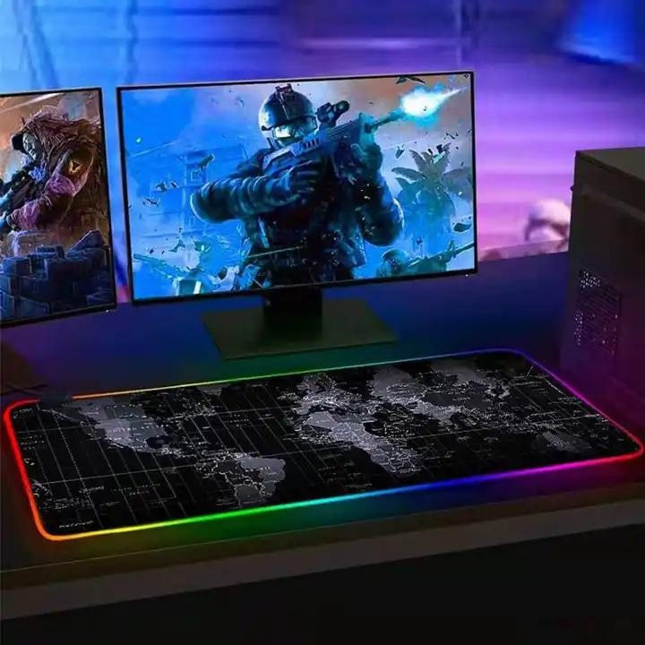 Mousepad Gaming Profesional, RGB, Iluminare LED 12 Moduri, 7 Culori ...