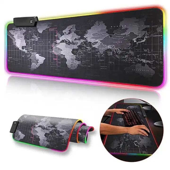 Mousepad Gaming Profesional, RGB, Iluminare LED 12 Moduri, 7 Culori ...
