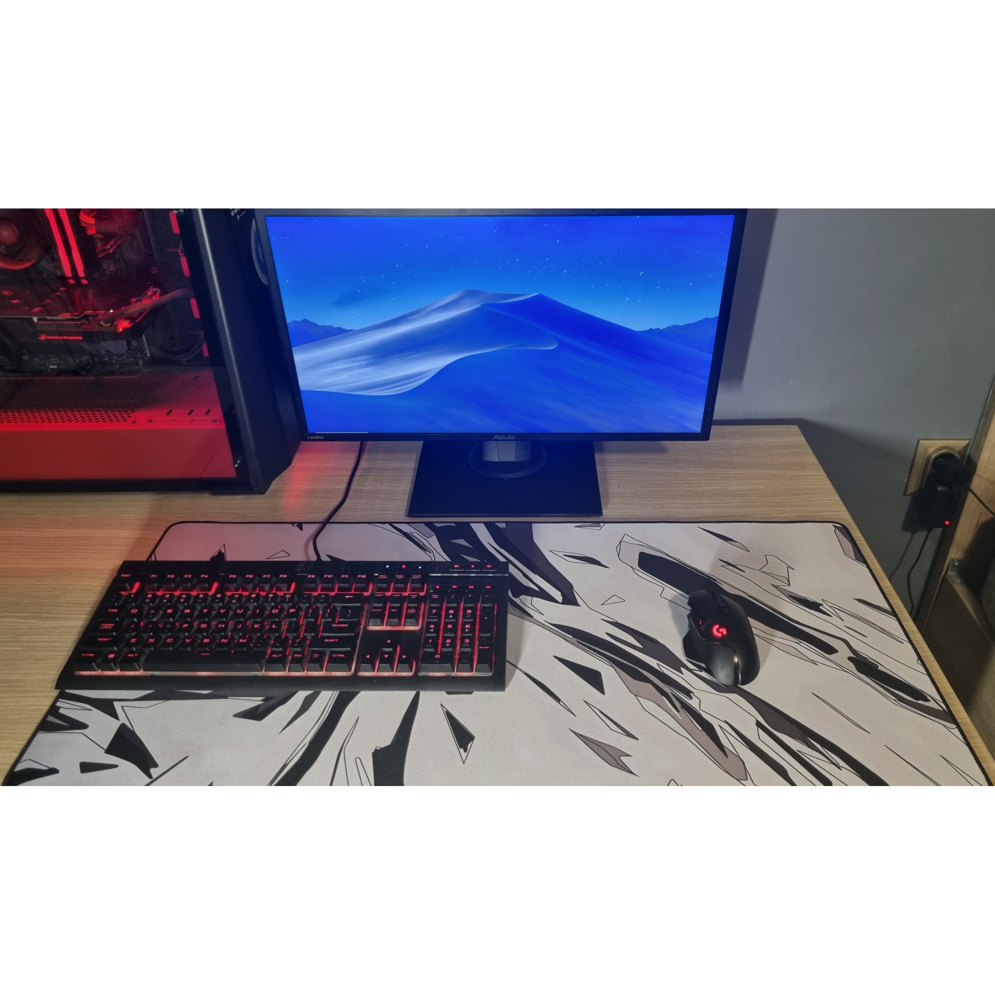 Mousepad gaming ShatterBurst alb-negru XXL 90x40 cm - eMAG.ro