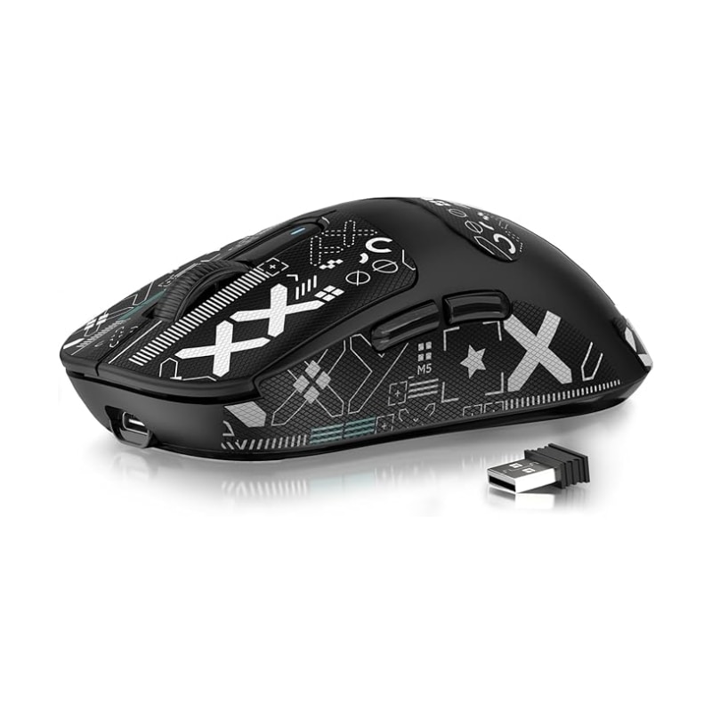 Mouse de gaming fara fir, Bluetooth, 2.4G, USB-C, Senzor PAW3395 26K ...