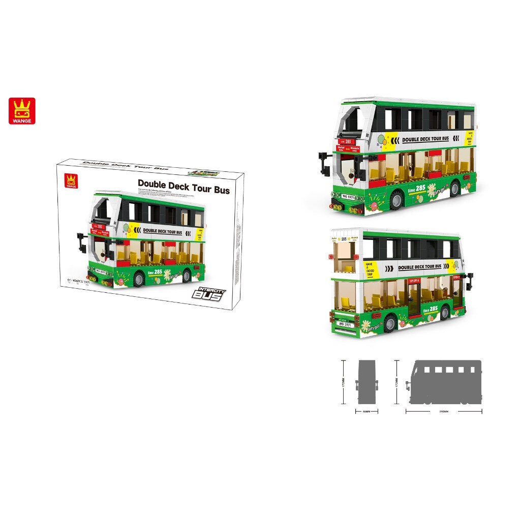 Set de constructie, Wange, 456 blocuri, Autobuz turistic cu etaj ...
