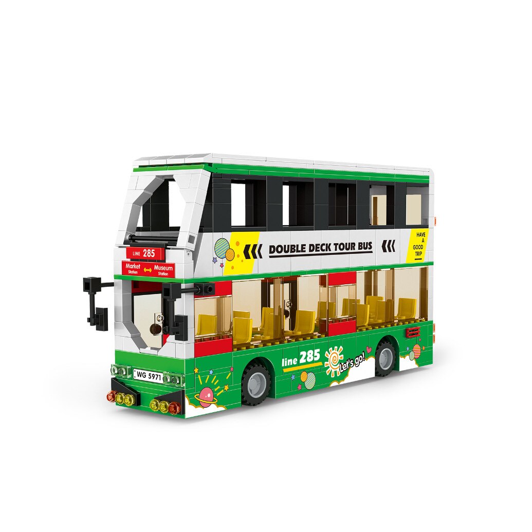Set de constructie, Wange, 456 blocuri, Autobuz turistic cu etaj ...