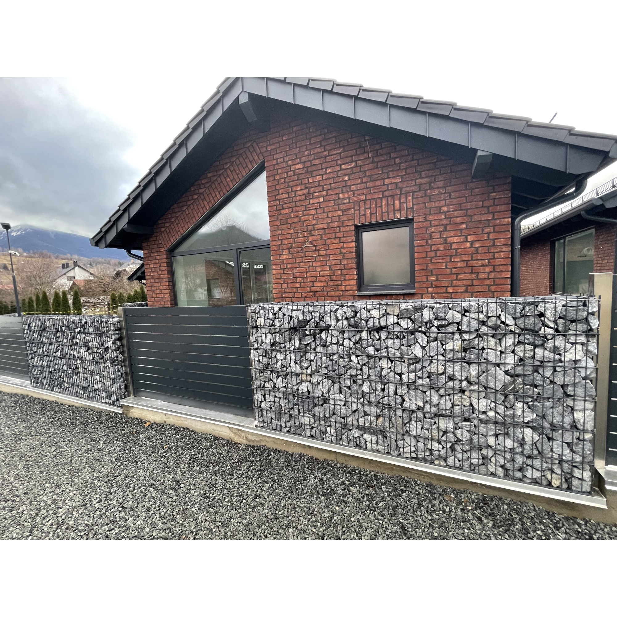 Gard gabion din panou drept 6-5-6, Carcasa Metalica, Antracit ...