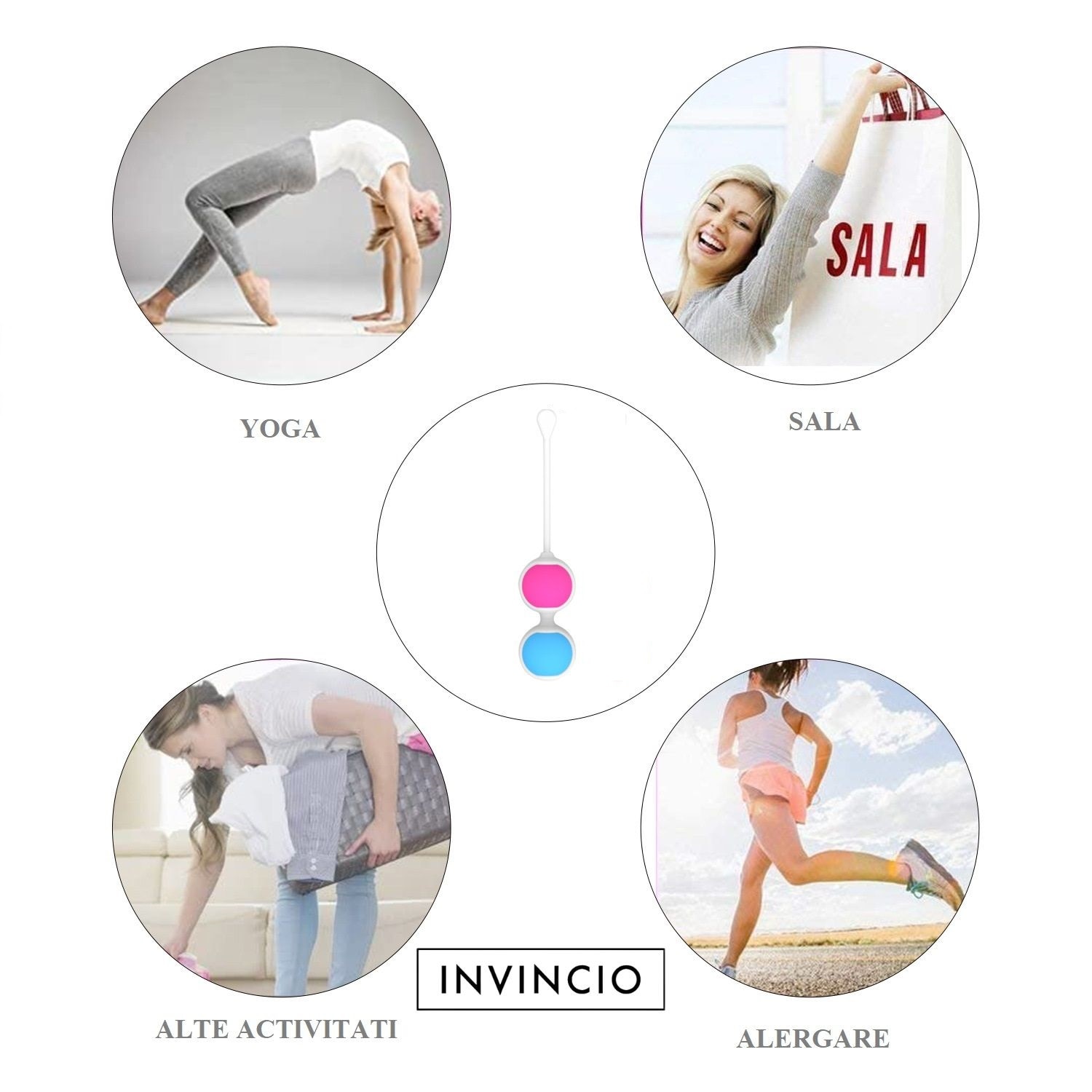 Set INVINCIO® pentru Tratament Incontinenta Urinara si Exercitii Kegel, stimulator pelvin, 1 ...