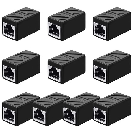 Set 10 mufe de prelungire cablu retea adaptoare RJ45, cuplaj in linie ...