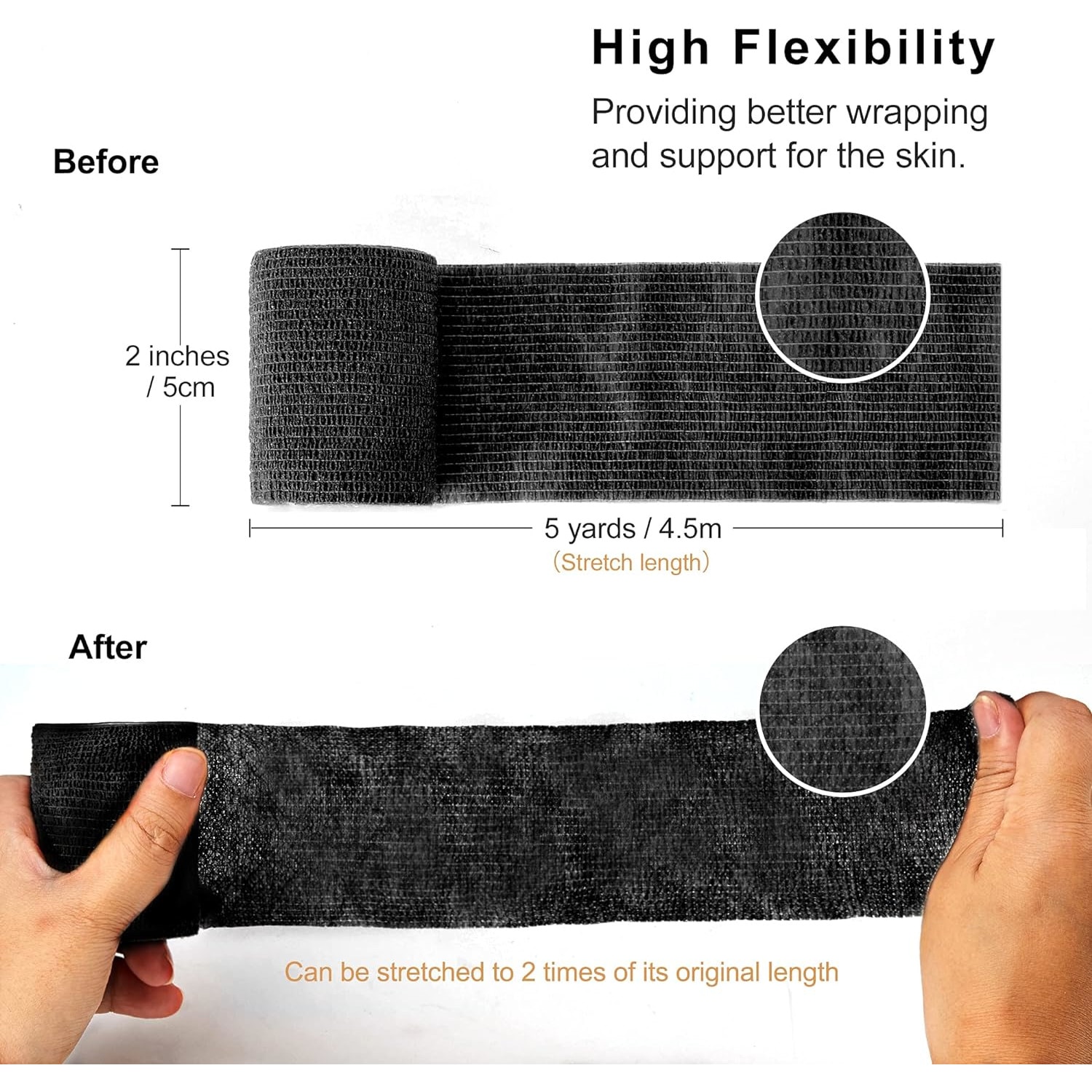 Set 8 Bandaj auto-coheziv, JENUOS®, Primul ajutor in caz de ranire ...