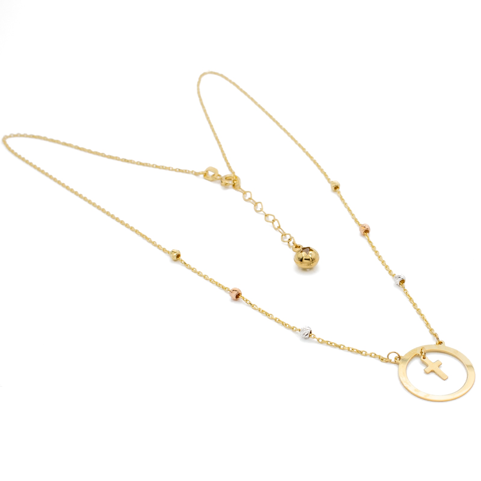 Colier Cerc, Cruce si Bile Aur 14k - eMAG.ro