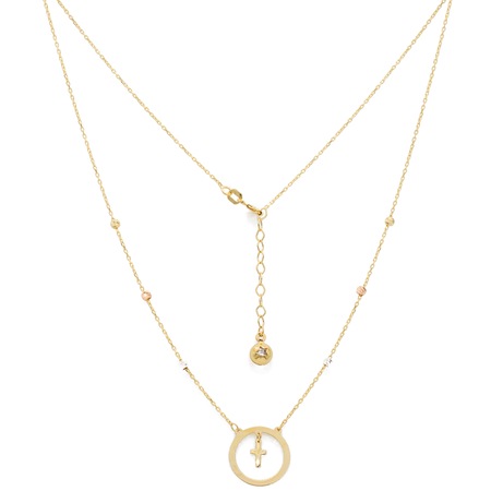 Colier Cerc, Cruce si Bile Aur 14k - eMAG.ro