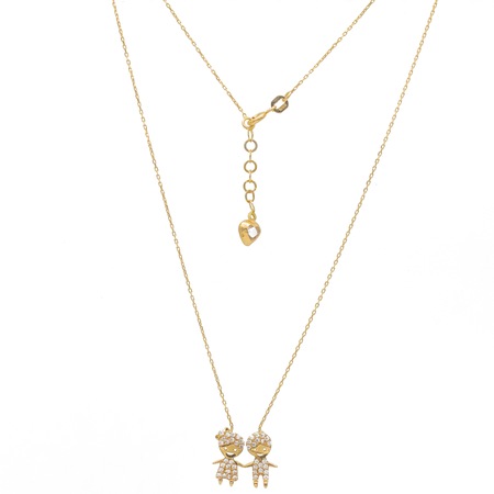 Colier Baiat si Fata Aur 14k - eMAG.ro