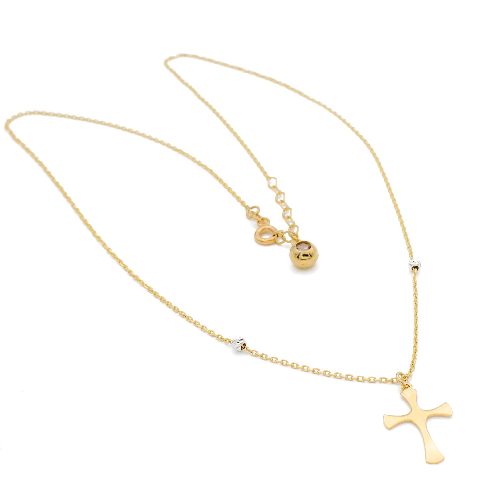 Colier Cruce si Bile Aur 14k - eMAG.ro