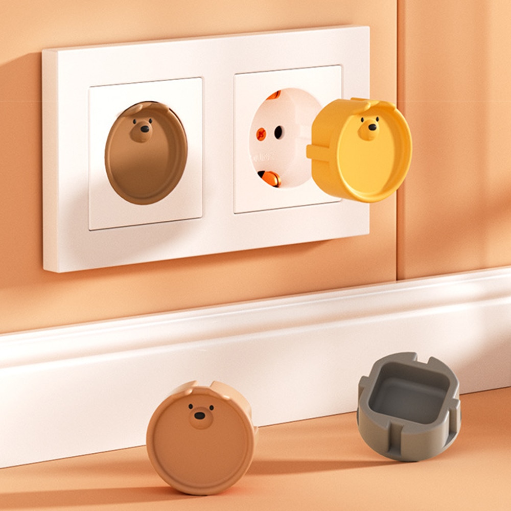 Set 4 capace prize pentru protectie bebelusi, Silicon, Maro - eMAG.ro