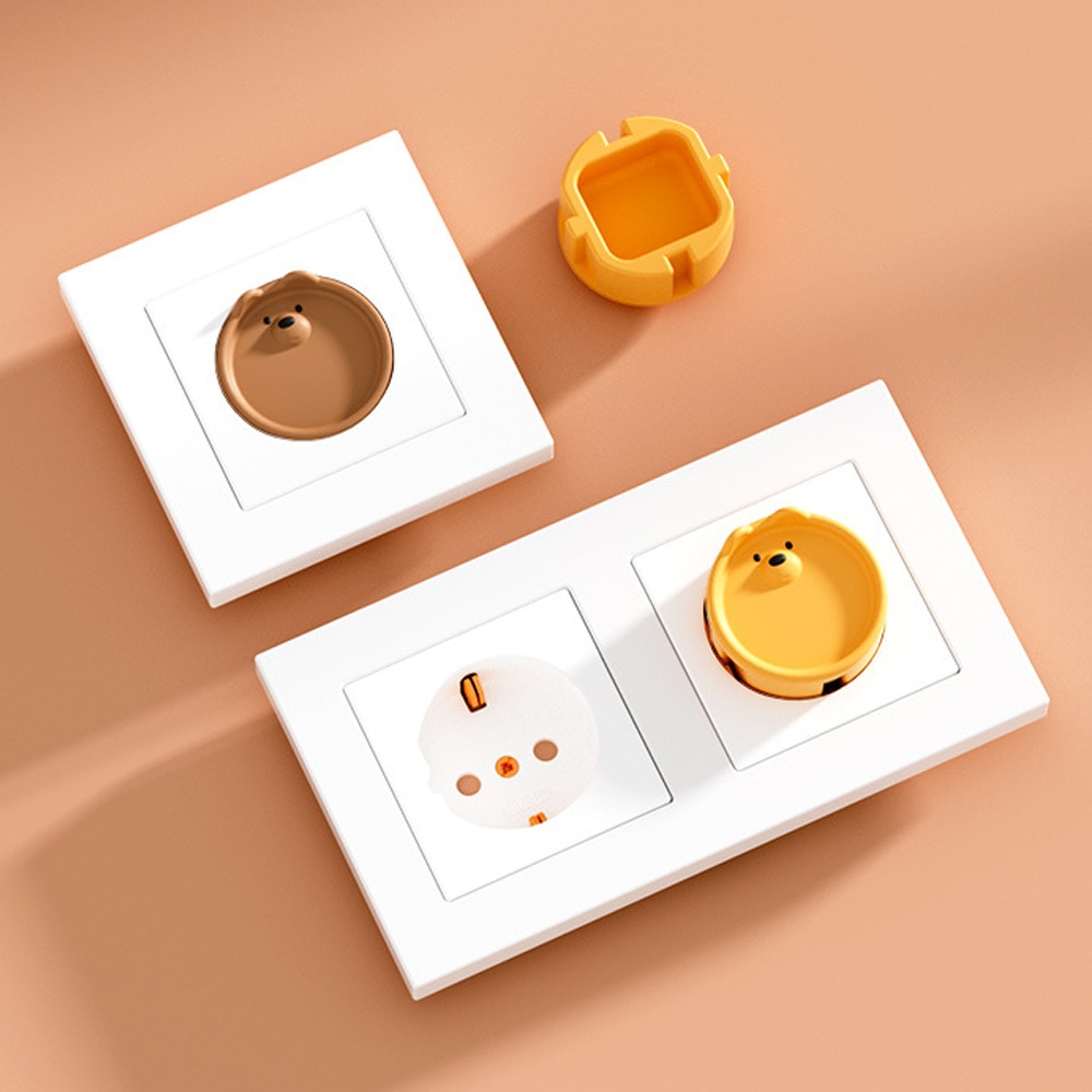 Set 4 capace prize pentru protectie bebelusi, Silicon, Maro - eMAG.ro