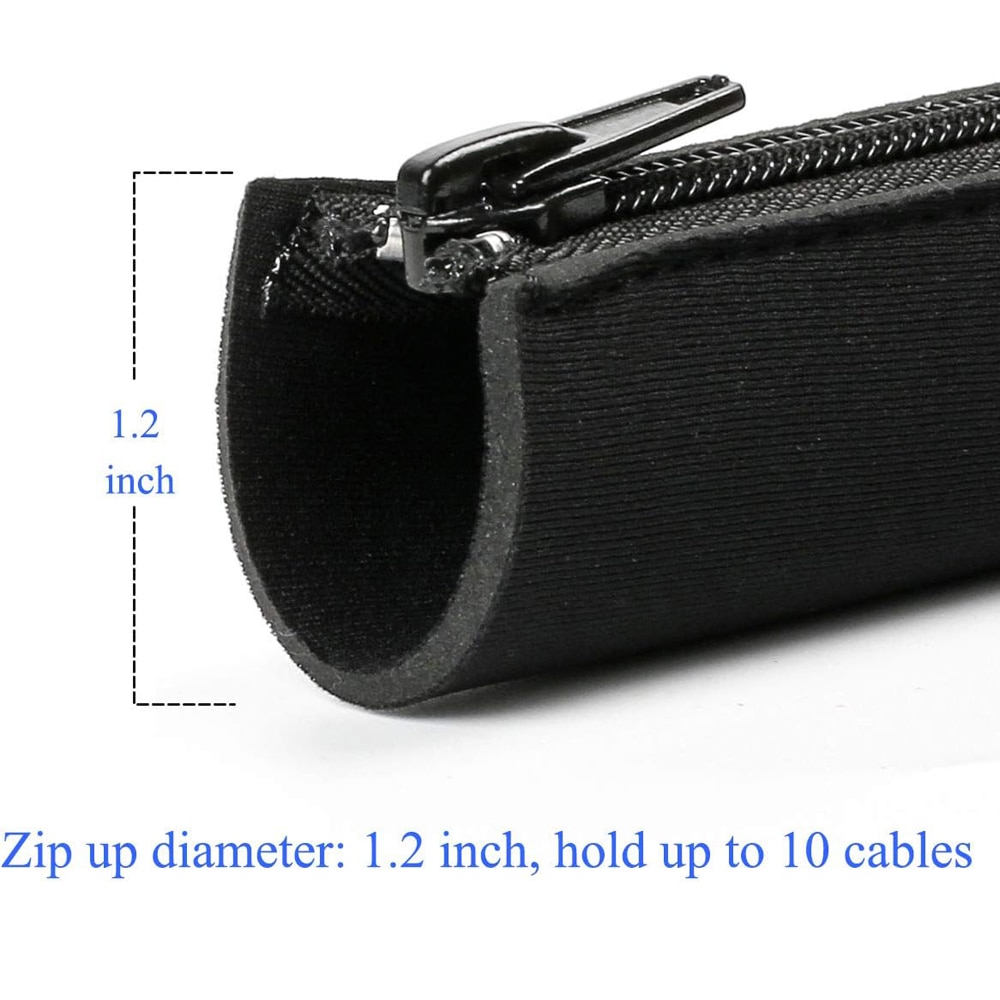 Set 4 Manson protectie cabluri, cu fermoar, diametru 3cm, 50cm, Negru ...