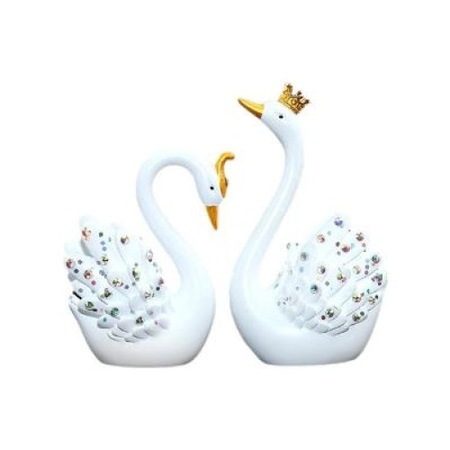 Set 2 lebede decorative, Pentru masina, Alb - eMAG.ro