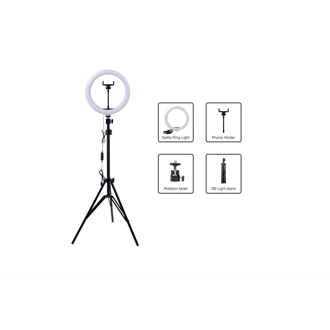 Lampa circulara LED Ring Light Trepied si Suport telefon inclus, pentru Makeup PROMERCO® - eMAG.ro