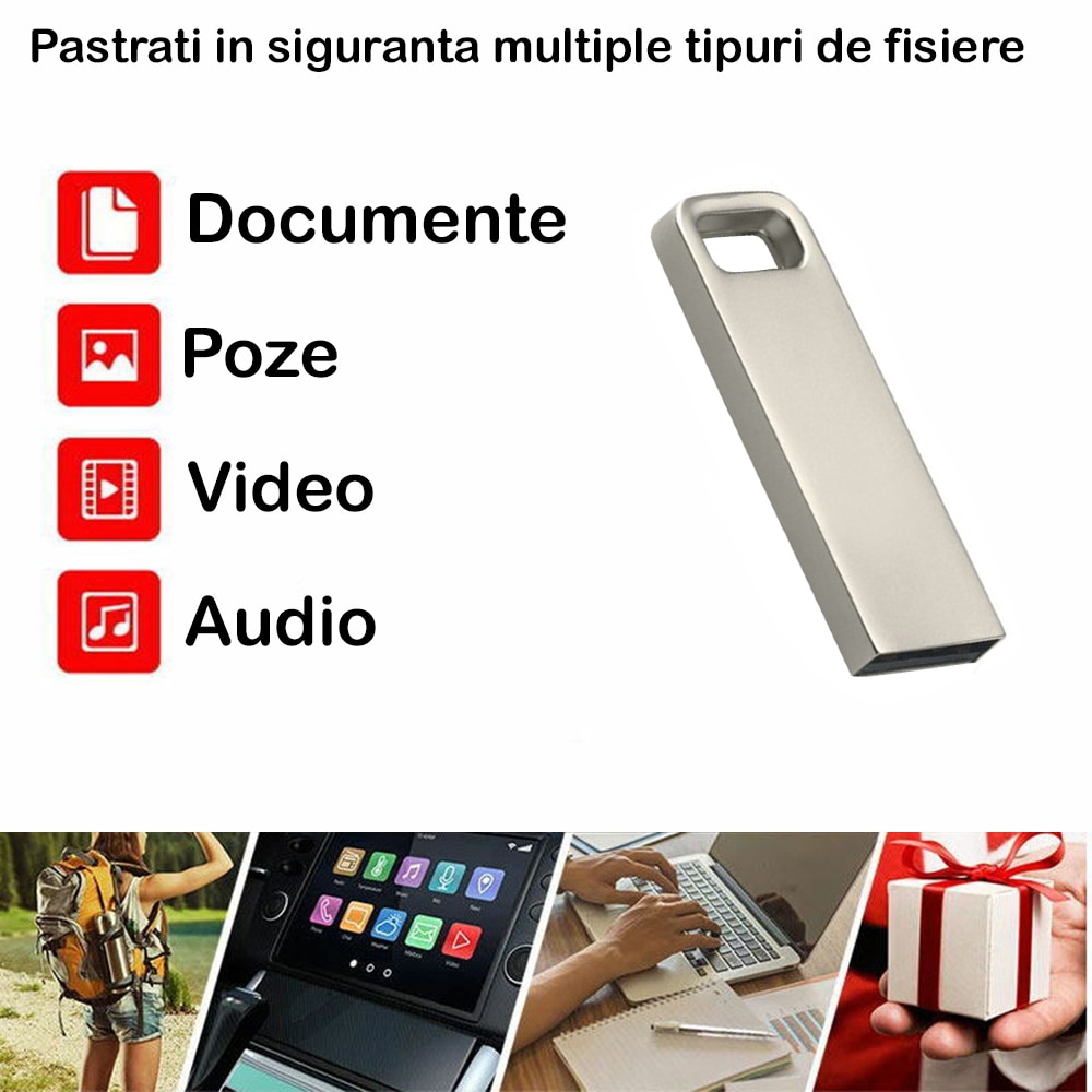 Stick De Memorie SIKS USB 2.0 16GB, Metal, Prindere Breloc, Rezistent ...