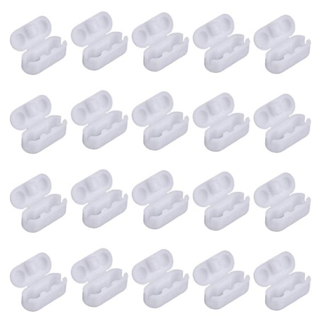 Set 20 conectori lant draperii, Plastic, Alb - eMAG.ro