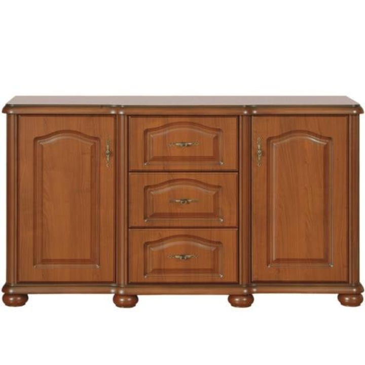 Comoda Black Red White, Natalia, 148 x 85 x 44 cm, MDF, Cires - eMAG.ro