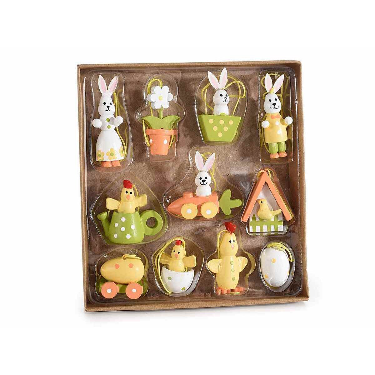 Set 11 decoratiuni Paste lemn 1.5x5.5 cm - eMAG.ro