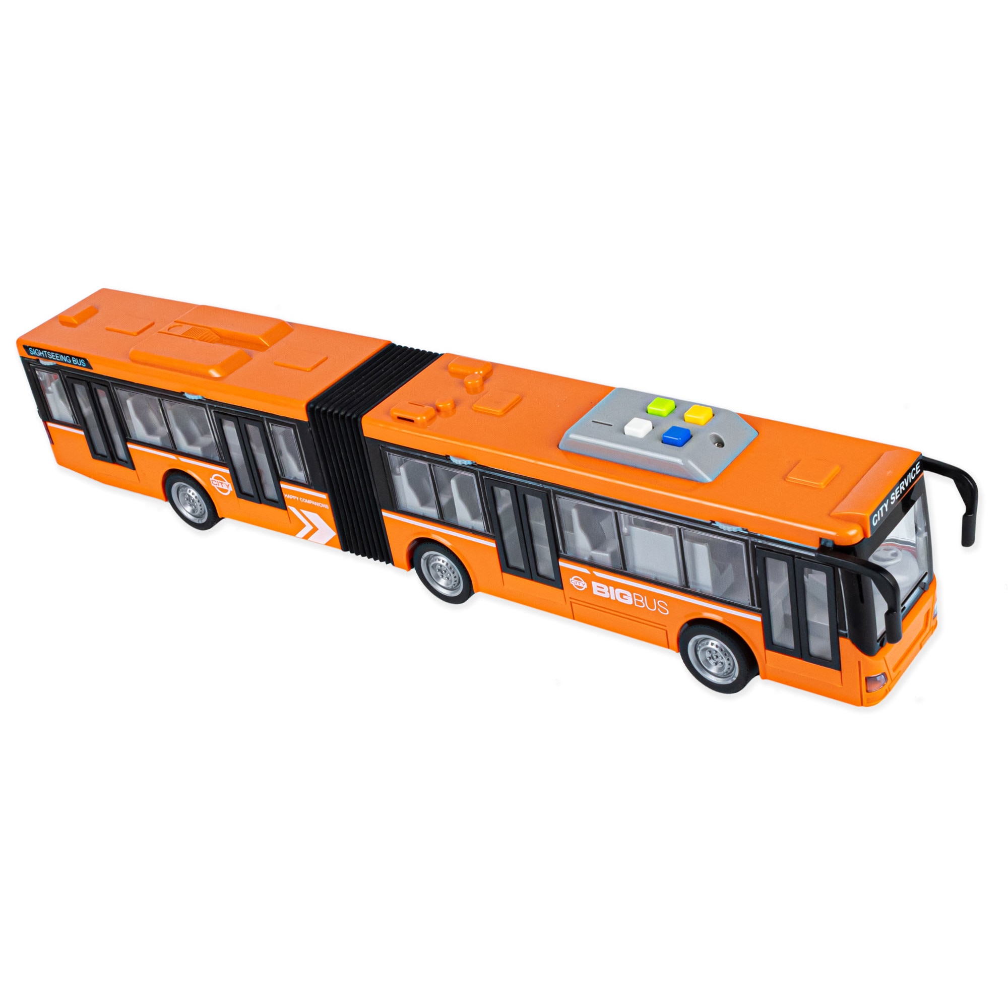 Autobuz urban articulat cu lumini si sunete, 44, 5 x 8, 5 x 6 cm - eMAG.ro