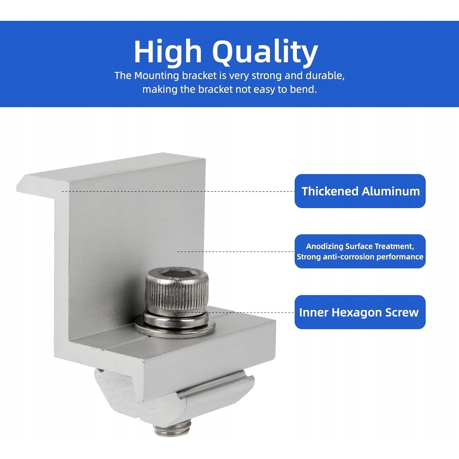 Set 8 cleme pentru panou solar, Luka, Aluminiu, Argintiu - eMAG.ro
